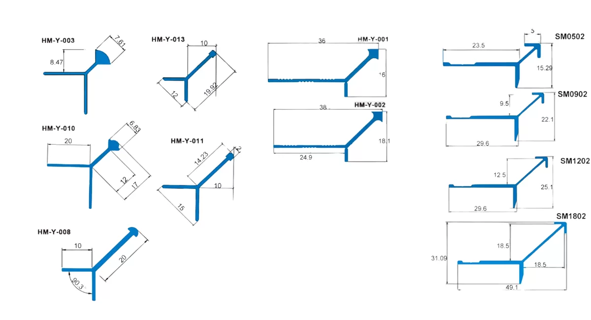 Aluminum Y Angle Tile Trim